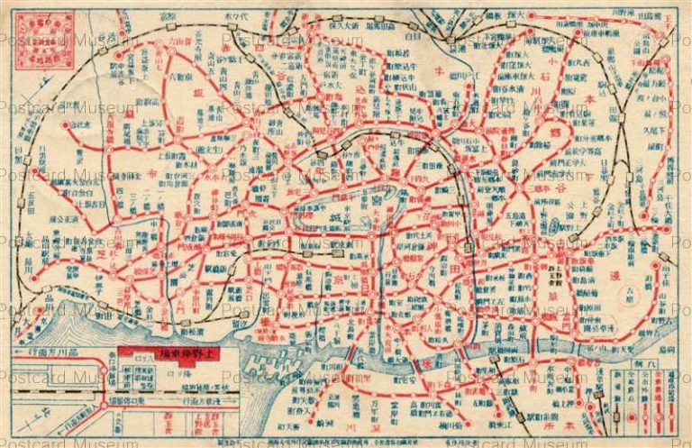 tmp310-Tokyo Tram Map 東京電車線路地図 | 絵葉書資料館