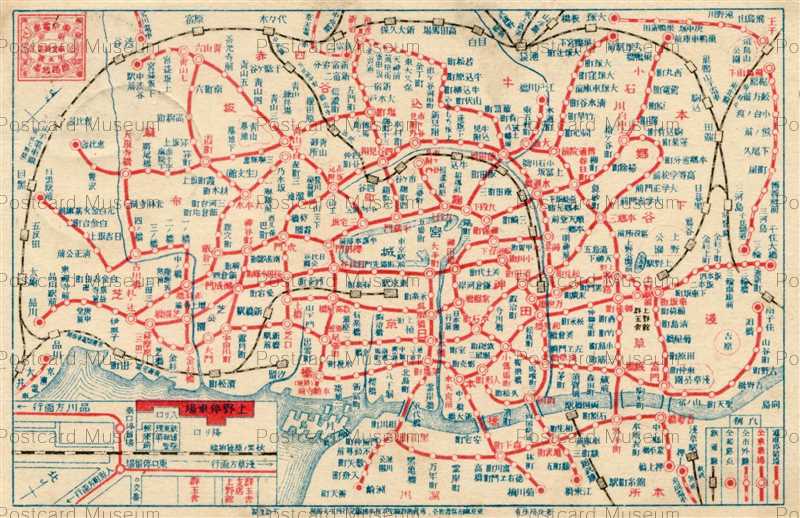 tmp310-Tokyo Tram Map 東京電車線路地図 | 絵葉書資料館